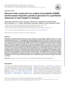 Genome-wide conserved non-coding microsatellite (CNMS) marker-based integrative genetical ...